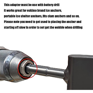 wxxjn Ice Anchor Drill Adapter, Quickly Screw Nails into Ice Fishing Tent Ice Shed Accessories Shed Pegs Tent Holder Accessories