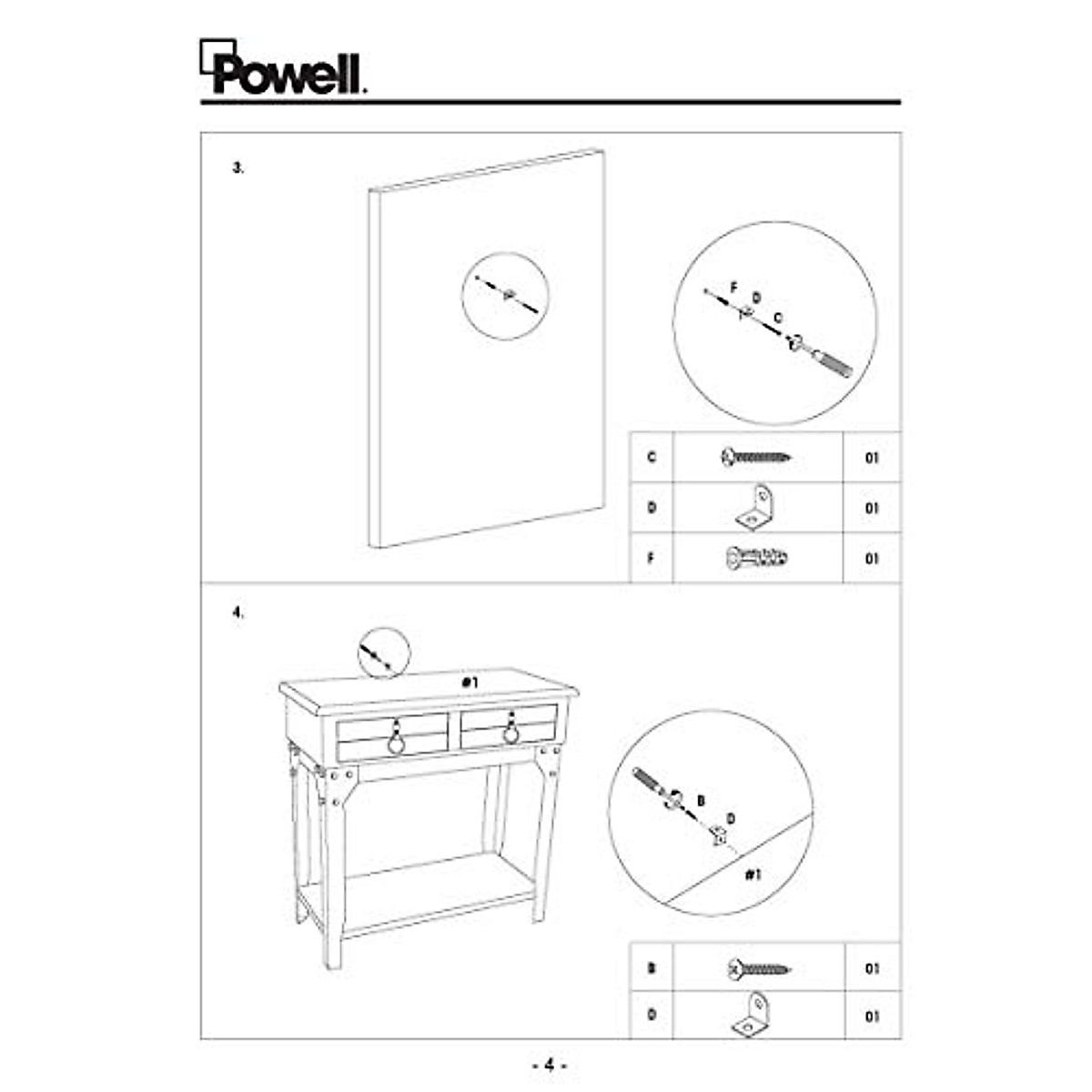 Powell Furniture Calypso Small Hall Console