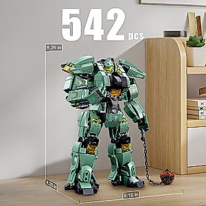 HIGH GODO Transforming Mech Robot Building Blocks Set,Destroy Warrior City Action Mech Model Building Kit, 542 PCS Cool Robots Toys Gift for Adults and Kids Boys 6 7 8 10+, Compatible with Lego