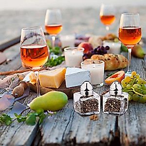 Mimorou 100 Pack Mini Salt and Pepper Shakers Bulk 0.5 Oz, Small Cube Glass Spice Shaker Container with Stainless Steel Lid for Kitchen Restaurant Travel Home Camp Party Supplies