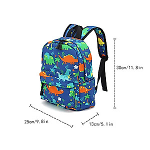 Cosyres Kids Toddler Dinosaur Backpack for Boys Girls Nursery Rucksack School Book Bag Preschool Kindergarten Blue (Size:Medium)