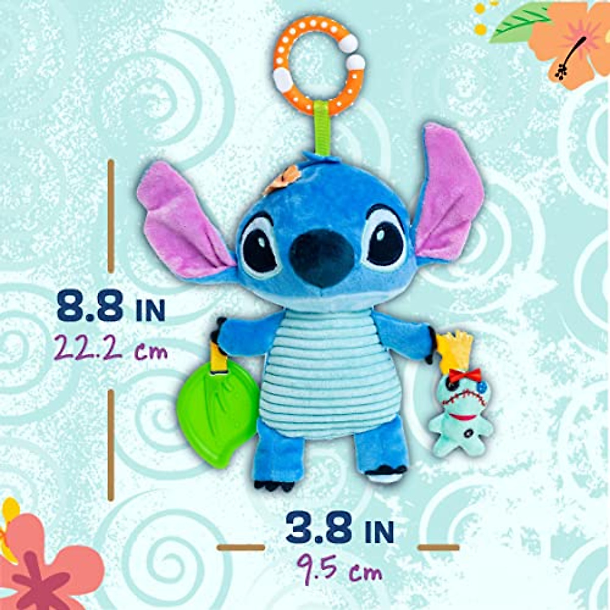KIDS PREFERRED Disney Baby Lilo & Stitch - Stitch On The Go Activity Toy 12 Inches, Blue (KP79988)