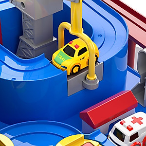 Kids Race Track Car Adventure toy for Toddlers - Car Rescue Adventure Toys Gifts for Boys Age 3, Car Toys for Toddlers 2-4 Years, Educational Puzzles Car Toys for 4 5 6 Year Old Boys Girls