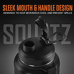 SQUATZ 74 Oz Neptune Series Steel Water Bottle, Stainless Double Wall Vacuum Insulated Jug with Handle Strap, Large Capacity Leak Proof Wide Mouth Thermos for Gym, Travel, Hiking, and Camping
