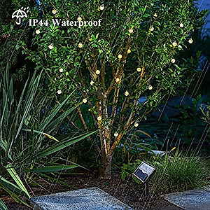 LuGlint Solar String Lights Outdoor ,35Ft 60LED Solar Lights Outdoor Garden, 8 Modes Patio lighs Waterproof,Crystal Globe String Lights for Outside,Porch,Yard,Wedding,Gazebo,Holidays.(Warm White)