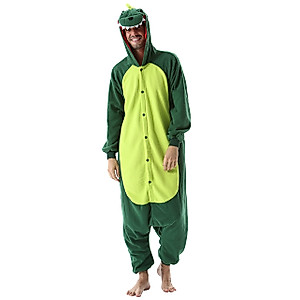 SAMGU Dinosaur Onesie Adult Halloween Christmas Animal Cosplay Costume One Piece Pajamas for Men Women Medium