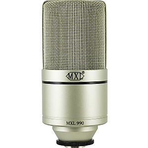 MXL 990/991 Large and Small Diaphragm Condenser Microphone Bundle Project/Home Studio Recording | XLR | Cardiod (Champagne)