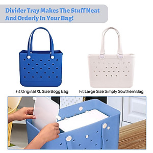 TOPTHY Divider Tray for Bogg Bag, 2Pcs Separators with 4Pcs Charms Accessories Inserts Compatible with Bogg Bag Original X Large