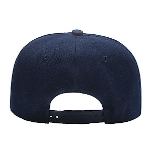 Custom Hat Embroidered Design,Team Christmas Fashion Trucker Hats Adjustable Cotton Flat Brim Hip Hop Men Women Baseball Caps Navy Blue