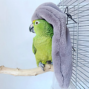 Xungieto Comfortable Fleece Bird Blanket for Cage, Cozy Corner for Parrot Cage Warm Bird Bed in Birdcage Cuddle Nest Hanging Bird Toys