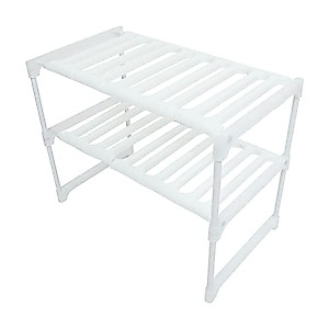 HONMEET Sink Rack Cabinet Storage Shelf Rack Under Sink Storage Organizer Under Sink Rack Racks for Storage Shelves Kitchen Utensils Holder Bathroom Storage Rack White Kitchen Utensils Pan