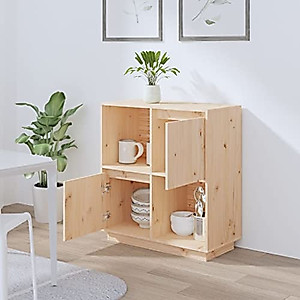 vidaXL Sideboard, Dresser Console Table Chest of Drawers, Accent Storage Cabinet for Living Room Dining Room, Modern Style, Solid Wood Pine