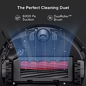 roborock S8+ Robot Vacuum, Sonic Mop with Self-Empty Dock, Stores up to 60-Days of Dust, Auto Lifting Mop, Ultrasonic Carpet Detection, 6000Pa Suction, Black