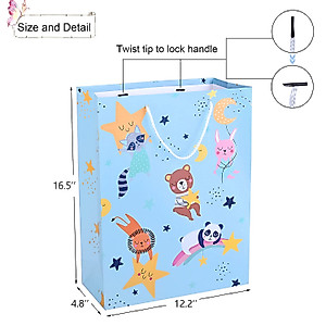 ZGORENDZ 2 Pack Extra Large Gift Bags 16.5" with Tissue Paper for Birthday Party Favors, Shopping, Baby Shower