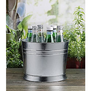 Style Setter Oak Grove Beverage Dispenser Cold Drink Dispenser w/ 2.5-Gallon Capacity Glass Jug, Galvanized Base & Leak-Proof Acrylic Spigot Great for Parties, Weddings & More