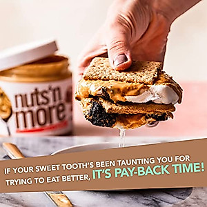 Nuts ‘N More Salted Caramel Peanut Spread, All Natural Snack, Low Carb, Low Sugar, Gluten Free, Non-GMO, High Protein Flavored Nut Butter (15 oz Jar)