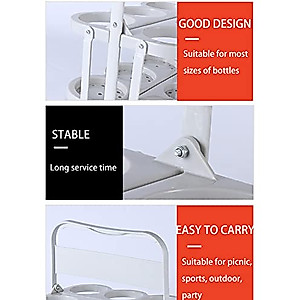 CLA JLT Sports Collapsible Water Bottle Carrier with handle Foldable Plastic Holds 6 Beverage Outdoor Catering Camping (BLACK)