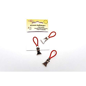 Kleiber 5 x 2 x 1 cm Towel Clip Hanger, Pack of 3, Red