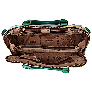 Anuschka Anna Hand Painted Leather Women's Organizer Satchel, Whimsical Garden