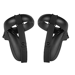 HIJIAO Design silicone Knuckle Strap for Oculus Quest/Oculus Rift S Touch Controller Grip Accessories (1 Pair) (black)