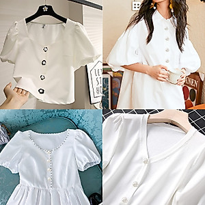 Honbay 60PCS Plastic Rose Shape Buttons Half Domed Pearl Buttons with Metal Shank for Wedding Dress Sweaters Shirts and Other Craft Projects (10mm/0.4inch)