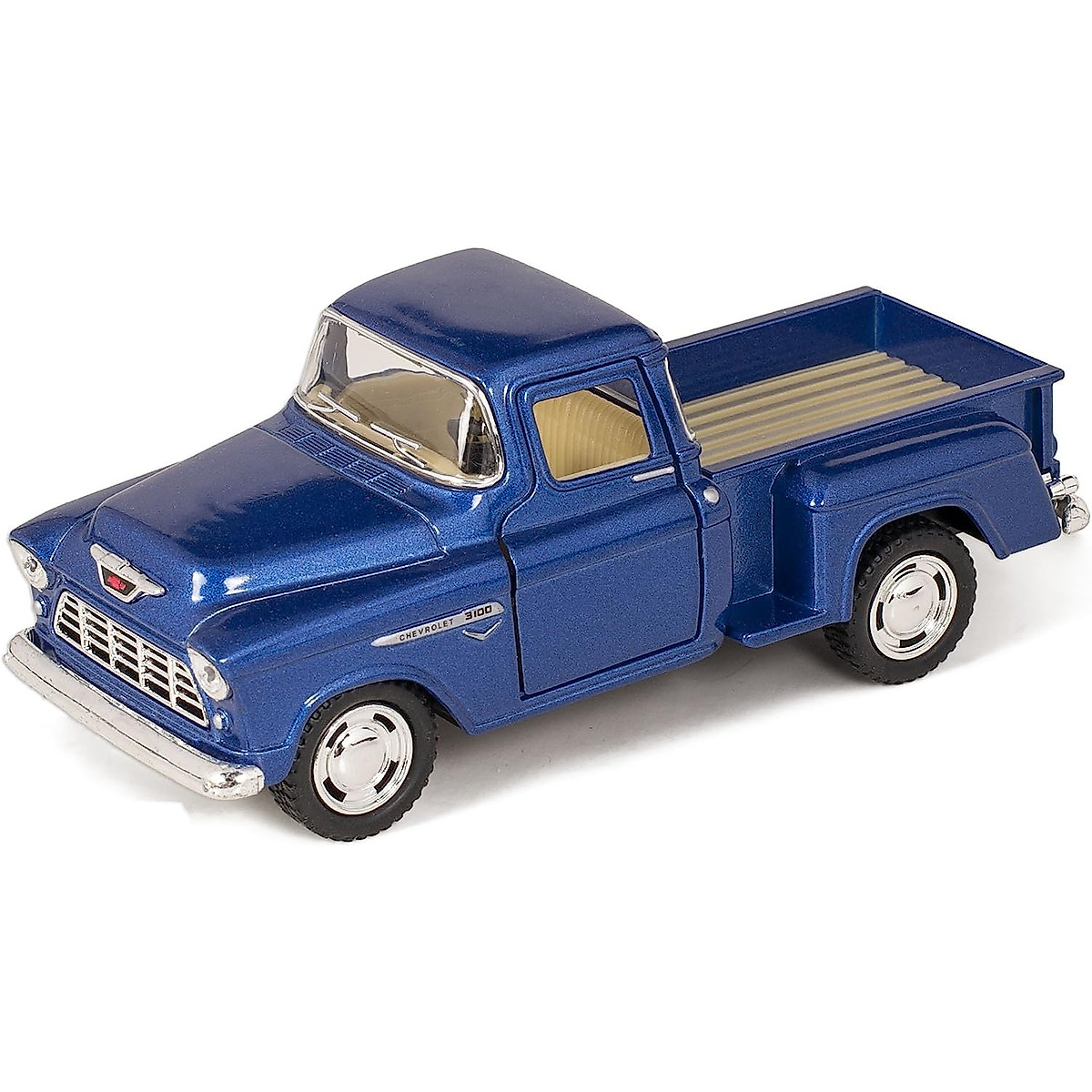KiNSMART 1955 Chevy Step Side Pick-Up Blue 5" 1:32 Scale Die Cast Metal Model Toy Truck