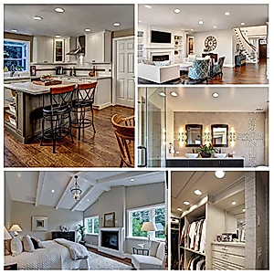 hykolity 12 Pack 5/6 Inch LED Recessed Lighting, Baffle Trim, CRI90, 15W=100W, 1100lm, 5000K Daylight White, Dimmable Recessed Lighting, Damp Rated LED Recessed Downlight, ETL Listed