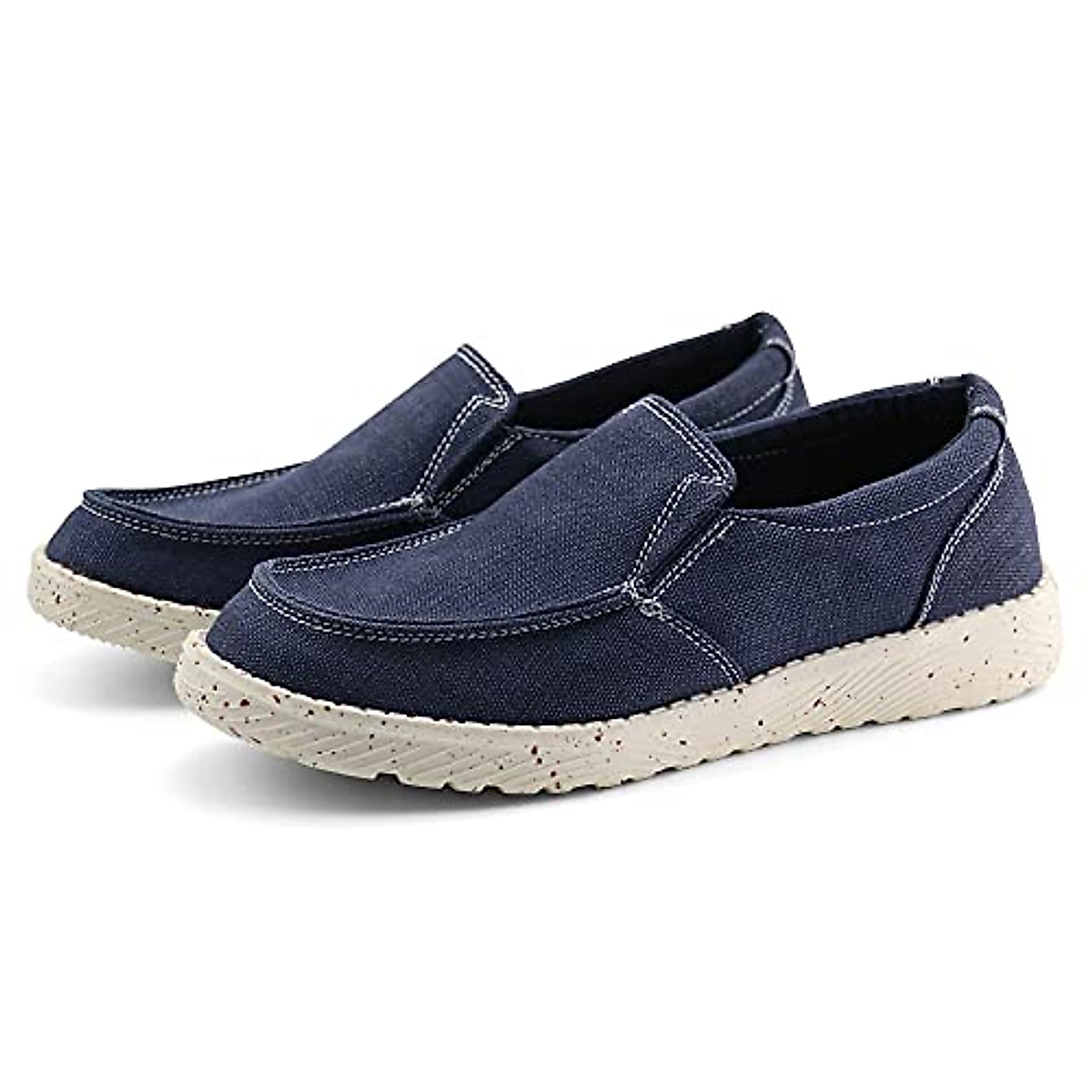 firelli Womens Casual Slip-on Canvas Loafer Walking Flat Shoes (9.5,Navy)
