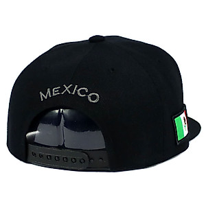 Mexican Hat Mexico State Federal Logo Embroidered Snapback Flat Bill Baseball Cap (Michoacan- Black/Gray), Large-X-Large