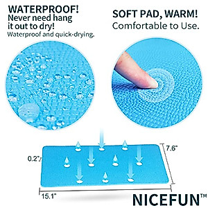3 PCS Bathtub Transfer Bench Cushions with Adhesive Backing, Shower Pads Non Slip Soft Foam Pad 15'' x 7.5'' Padded Bath Tub Bench, 26'' Chair Pad, Seat Mat, Cover (MAT196X382)