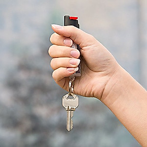 SABRE RED Pepper Spray with Key Ring, Police Strength Pepper Spray, 25 Bursts (Up to 5x Other Brands), 10-Foot (3-Meter) Range