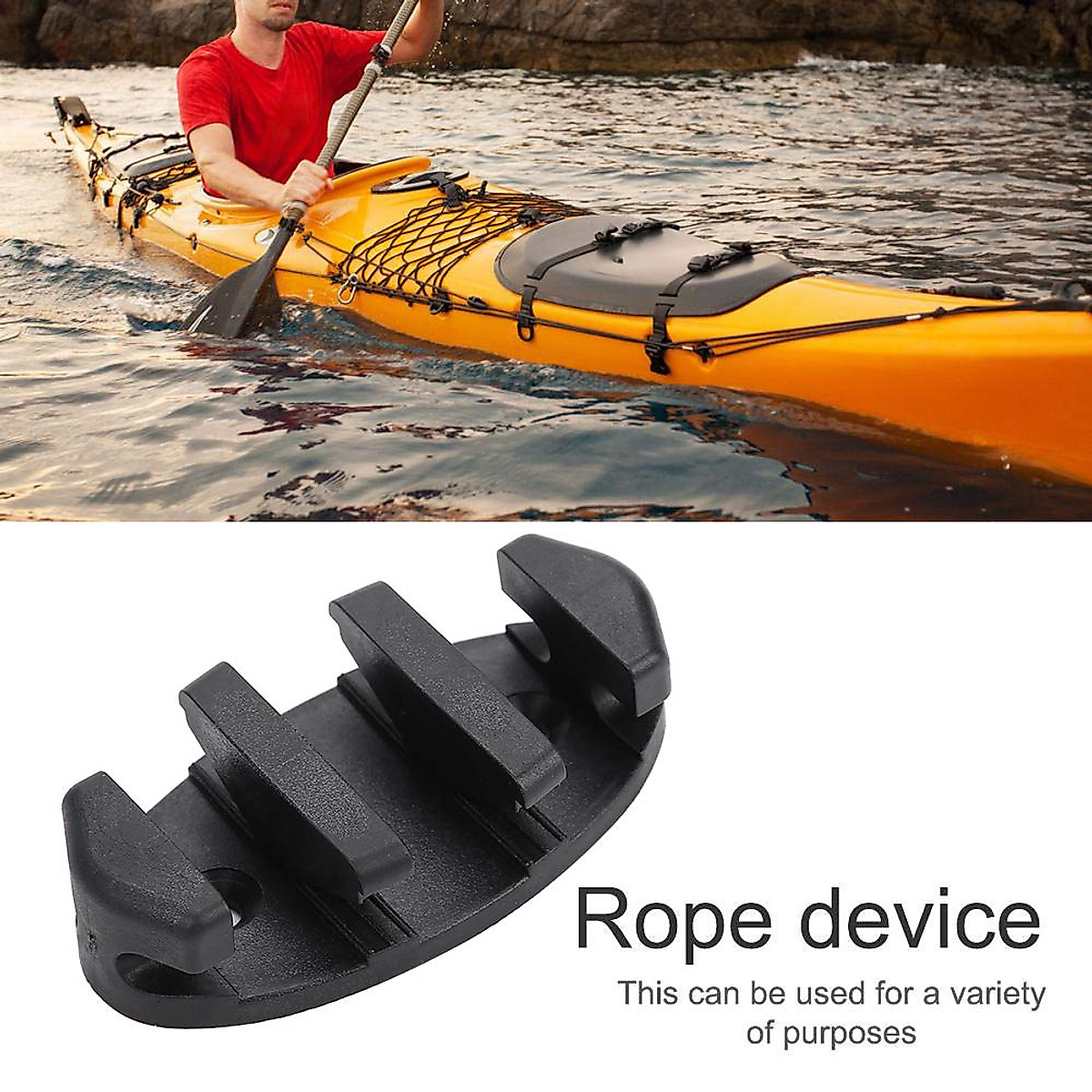 Zig Zag Cleat, Boat Folding Cleat 3.5 * 0.9 * 1.7 Inch Plastic Nylon Kayak Marine Dock Cleats for Canoes Boat Deck Marine Fishing Rigging Accessories (Black)