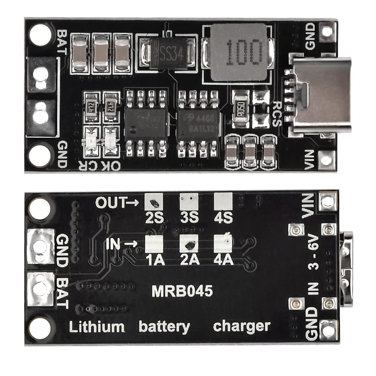 Adeept Type C BMS 2S 2A 18650 21700 3.7V Lithium Battery Charge Module Charging Board Step-Up Boost Li-Po Polymer USB C to 8.4V