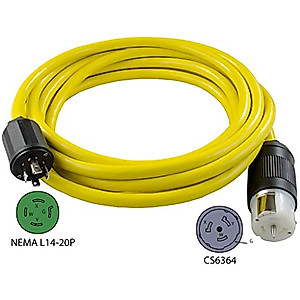 Conntek Transfer Switches Cord / Temp Power Cord, L14-20P 20-Amp 4 Prong Locking Plug to CS6364 50-Amp Locking Female (50-Feet)