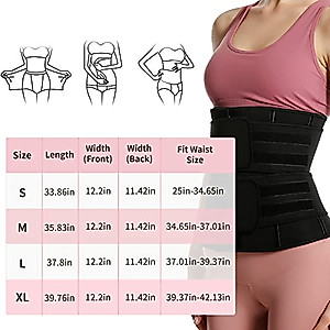 Jueachy Waist Trainer Belt Women Soft Waist Trimmer Sweat Stomach Tummy Wrap Shaper Burning Sweatband Black
