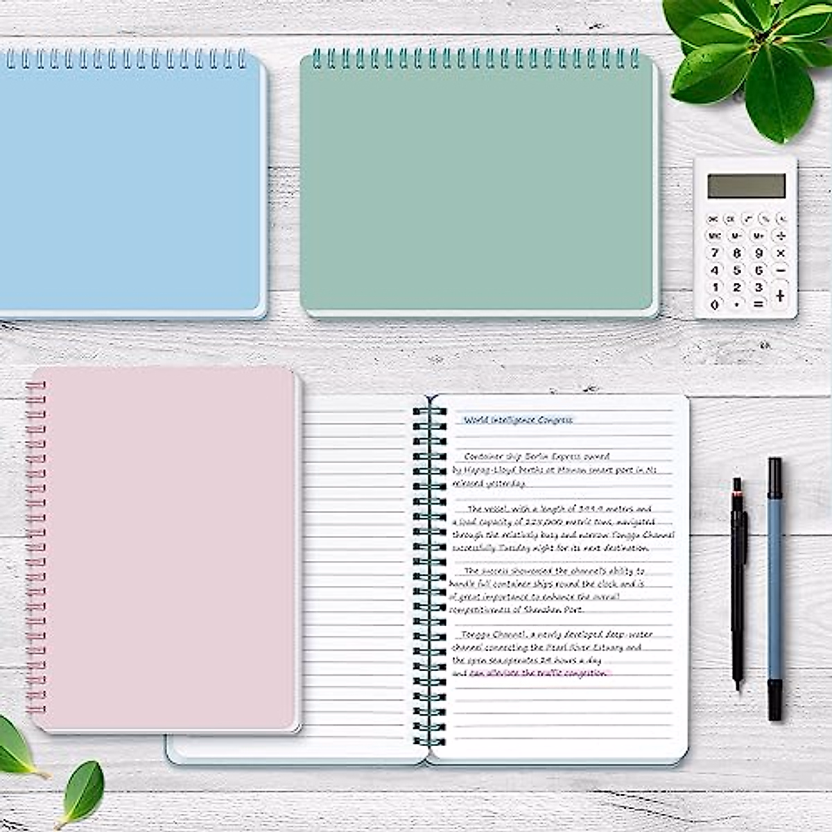 Spiral Notebook, 5.7" x 8.3" College Ruled Notebook with 4 Colors Spiral Journals for Women, 80 Sheets / 160 Pages Per Journal with Twin-Wire Binding, Thick Plastic Hardcover and 8mm Ruled Lined