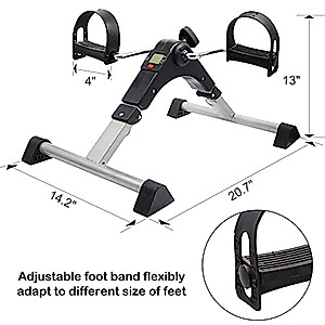 Hausse Portable Exercise Pedal Bike, White | Folding Portable Pedal Exerciser