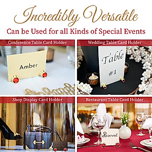 Ideikis 40Pcs.Multipurpose /Place Card Holders/ Table Name Card Holder/ Small Size Table Card Holder/ Menu Clips/ Gold Table Card Holder/ Mini place card holders/ Wedding/Anniversary/ Birthday /Party