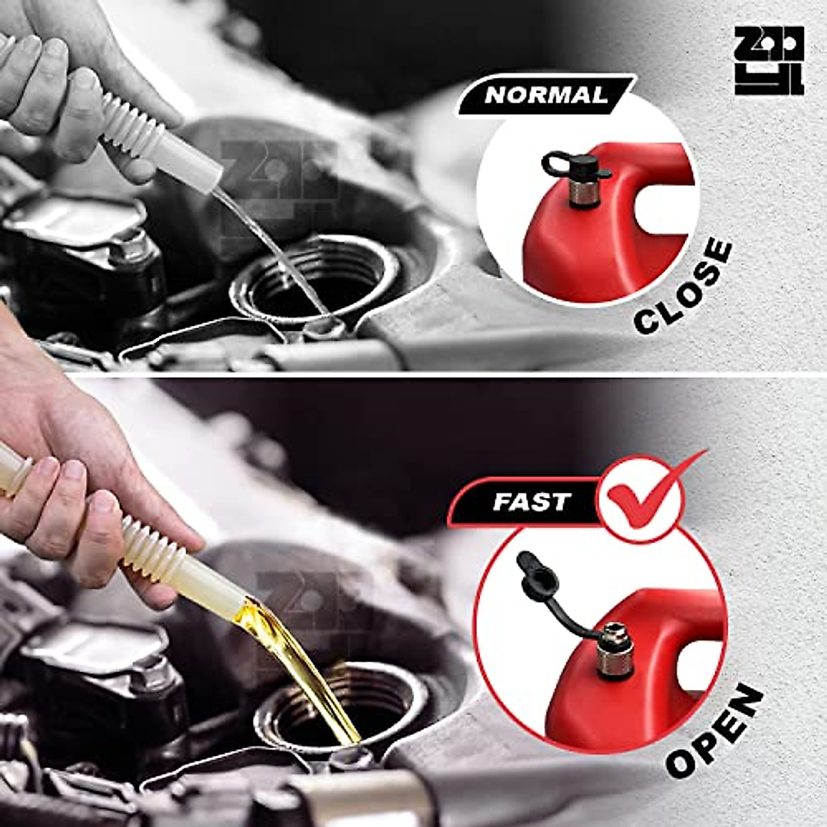 ZOOYL Gas Can Vent Caps Retrofit Kit 3 Packs, Enhances Flow for Faster Refills, Universal Fuel Tank and Gas Can Replacement Vent Valve Made of Durable Stainless Steel with Attached Silicone Rubber Cap