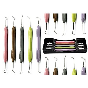AAProTools Silicone Handle Dental Composite Filling Instruments Kit 5pcs Tools DN-2285