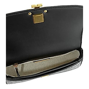 Tory Burch 141015 Britten Black With Gold Hardware Embossed Convertible Crossbody Women's Bag