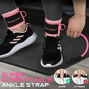 RENRANRING Ankle Resistance Bands with Cuffs, Glutes Workout Equipment, Ankle Bands for Working Out, Butt Exercise Equipment for Women Legs and Glutes
