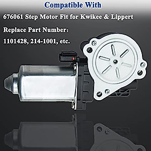 676061 RV Stair Entry Step Motor Compatible with Kwikee Step Motor and Lippert Motor Components, Replace 379147, 1101428, 214-1001, 366043, 369506 Includes 3 Screws and 2 Zip Ties - 2 Years Warranty