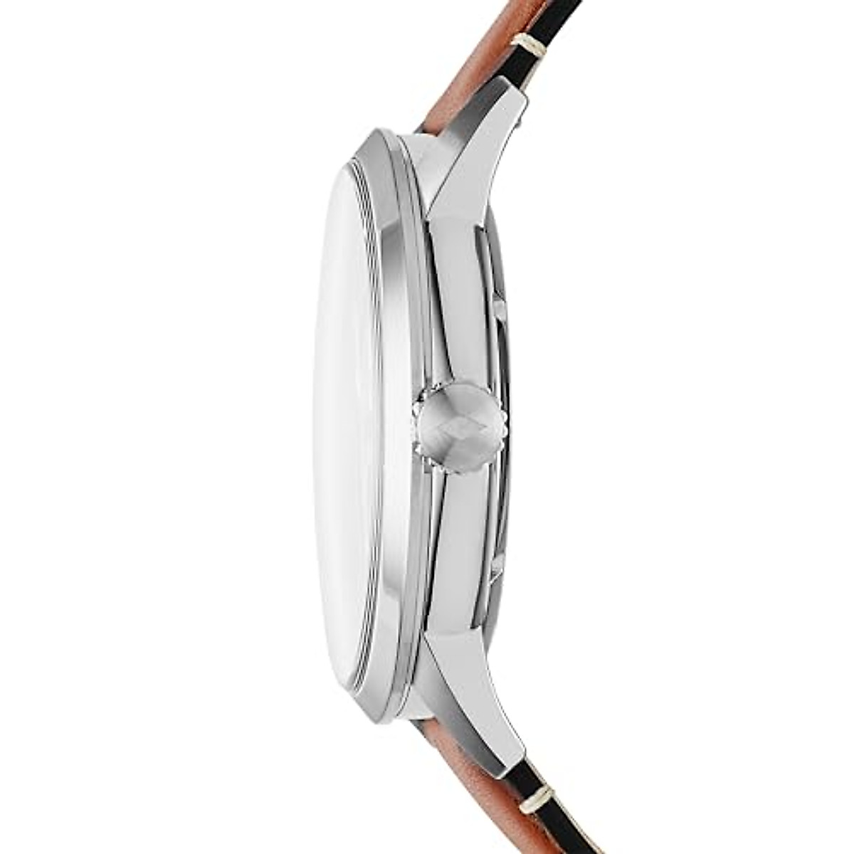 Fossil Men's Townsman Automatic Stainless Steel and Leather Three-Hand Skeleton Watch, Color: Silver, Luggage (Model: ME3154)