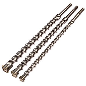 3 Piece Carbide Tipped Masonry Drill Bit Set, SDS Max!!! (24" Length)