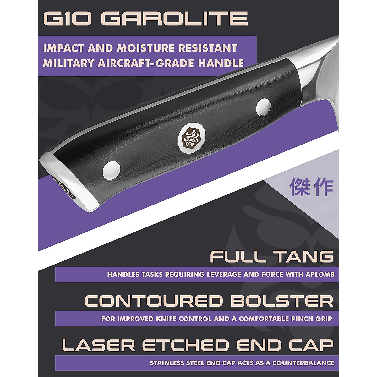 KESSAKU Meat Cleaver Butcher Knife - 7 inch - Dynasty Series - Heavy Duty - Razor Sharp - Forged ThyssenKrupp German High Carbon Stainless Steel - G10 Garolite Handle with Blade Guard