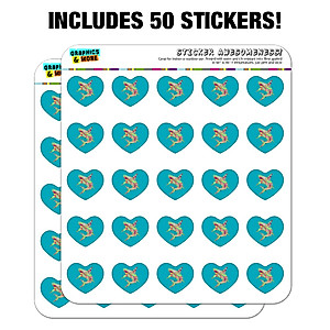 Mosaic Lily Shark Tropical Island Surf Heart Shaped Planner Calendar Scrapbook Craft Stickers