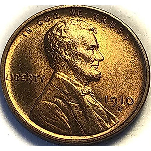 1910 S Lincoln Wheat Cent Red BU Penny Seller Mint State