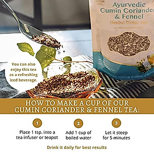 DelighTeas Organic Digest & Detox CCF Tea | Ayurvedic Cumin, Coriander, Fennel Loose Leaf Tea for Digestion, Detox, Cleanse | USDA Organic, Non-GMO, Caffeine Free, Sugar Free | 20 Servings, 1.5 oz.