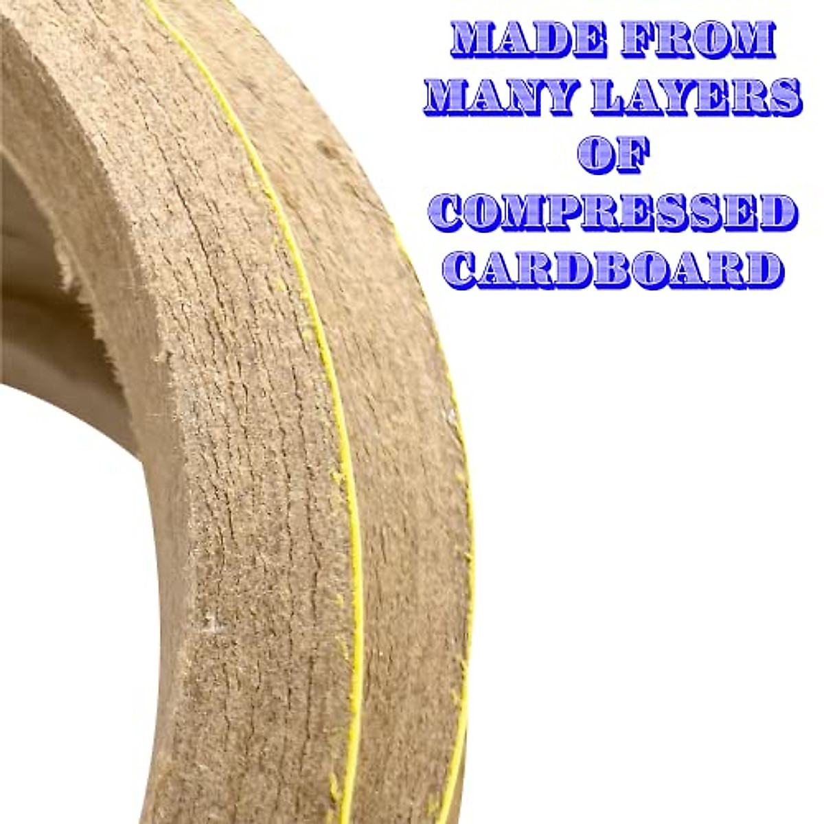 Mandarin Bird Toys by M&M - 8004 Pk12 3.5 Inch Skinny Yellow Donut, Colorful Cardboard Classic Chew Bird Foot Toys, Lots of Shreddable Layers, Add to Toys, Great for Medium to Large Size Pets